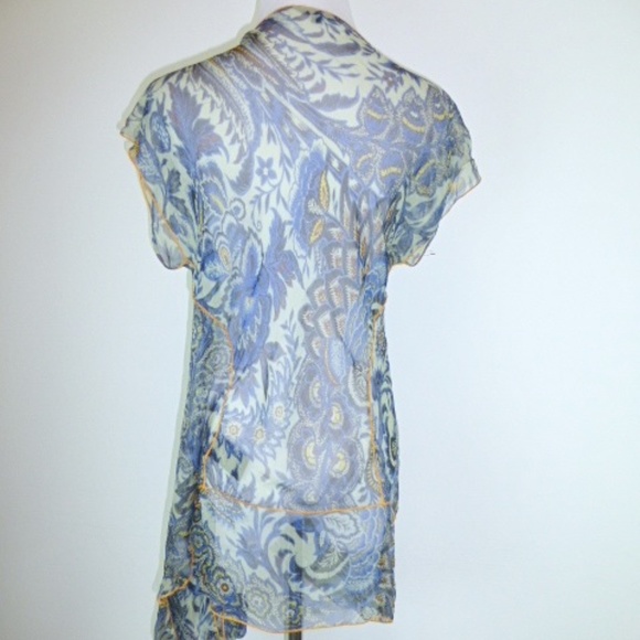 Rozae Nichols | Tops | Rozae Nichols Silk Sheer Paisley Floral Crystal ...